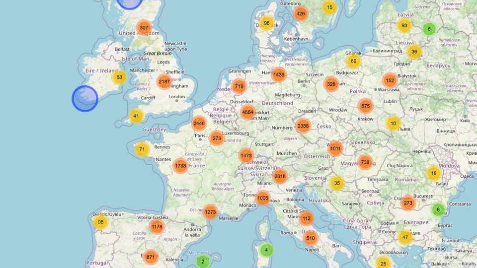 Where to locate the charging stations for BEV trucks across EU?
