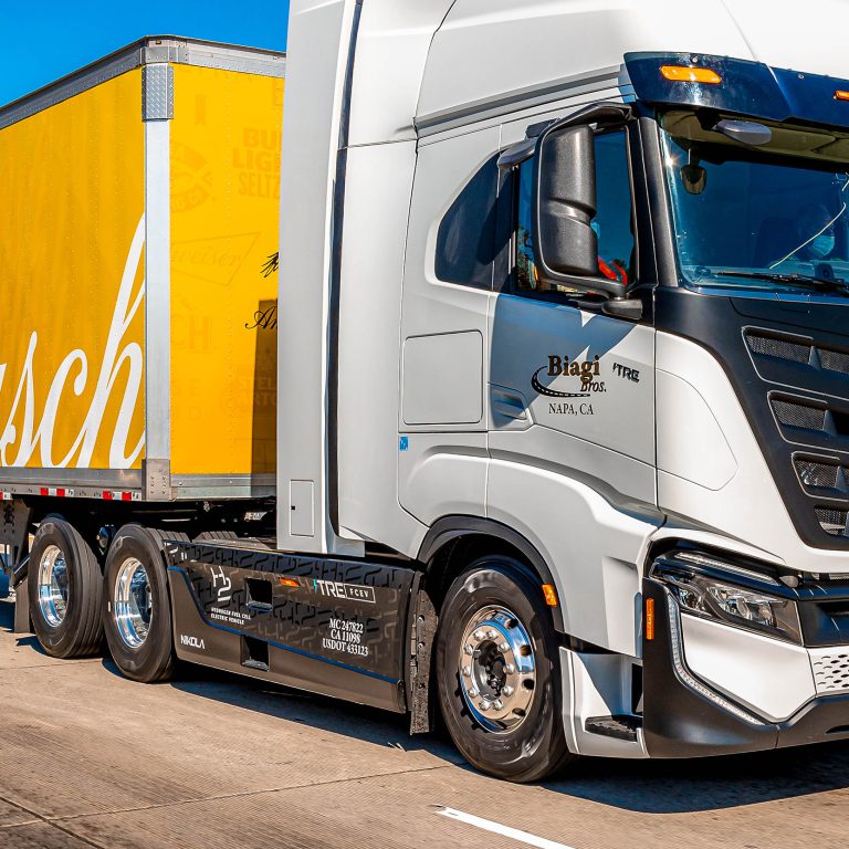 Zero-emission delivery for new zero-carb beer. The alpha Nikola Tre ...