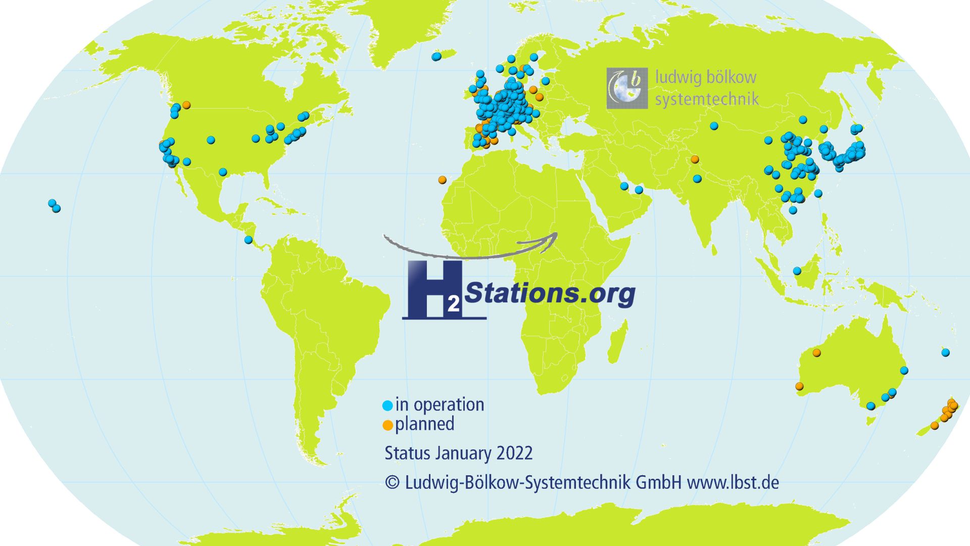 Almost 150 new hydrogen refueling station opened worldwide in 2021