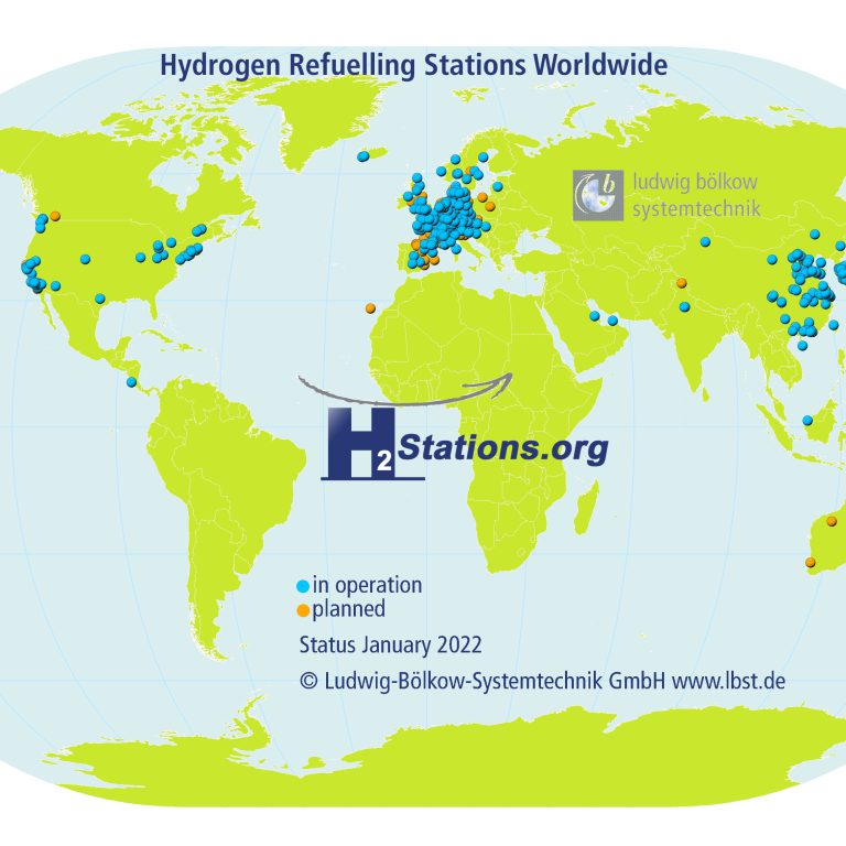 Almost 150 new hydrogen refueling station opened worldwide in 2021