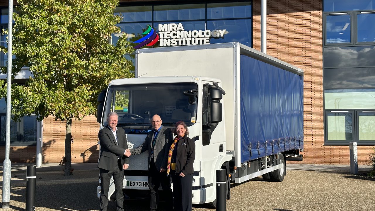 Tevva 7.5 ton BEV truck delivered to the MIRA Technology Institute
