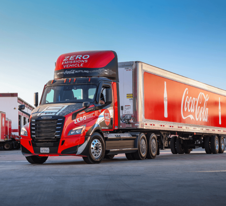Twenty Freightliner eCascadia for Coca-Cola bottle transport in North ...
