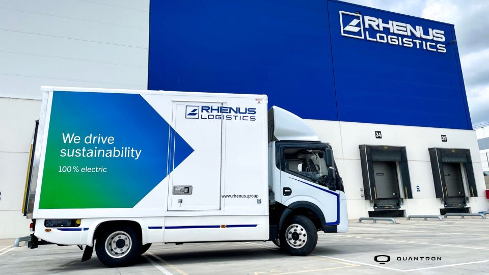 Quantron electric cargo truck for Rhenus Group in Madrid