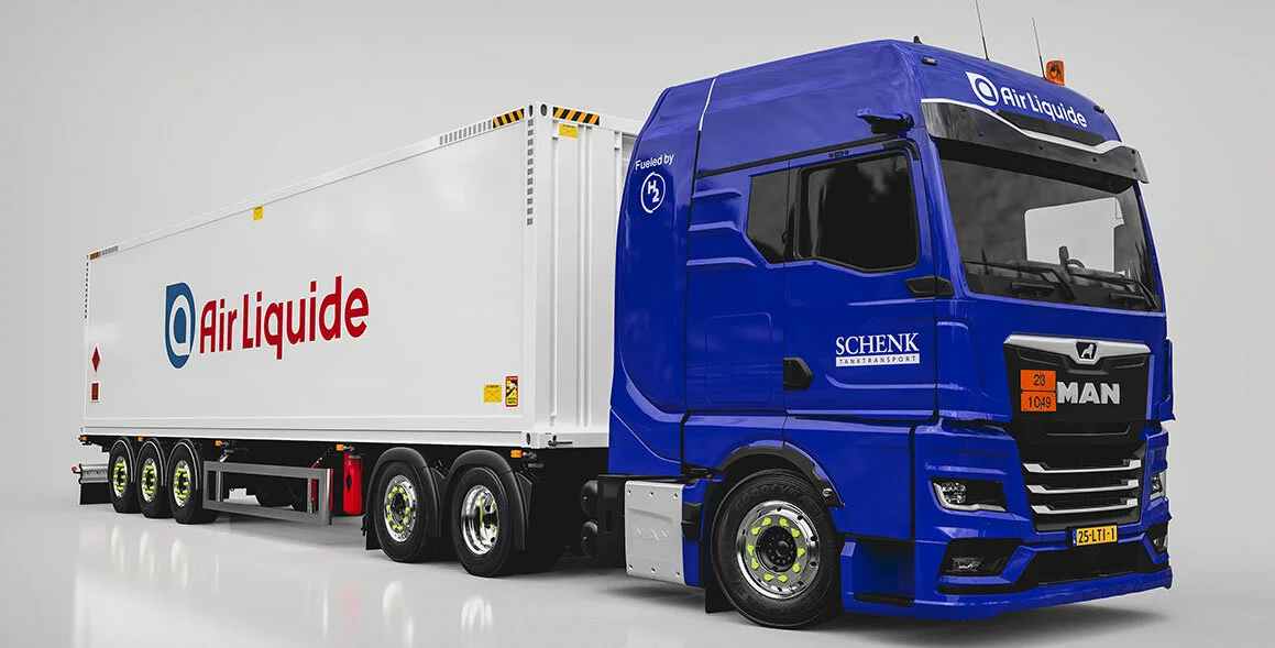 MAN hydrogen trucks at work in the Netherlands for Air Liquide